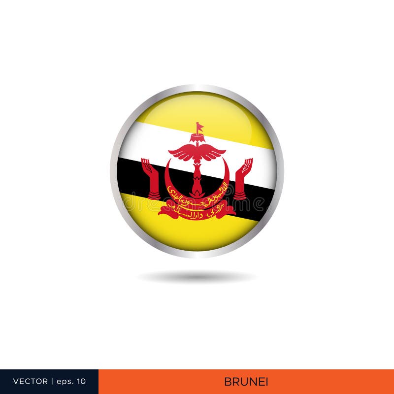 Brunei Round Flag Vector Design. Stock Vector - Illustration of country ...