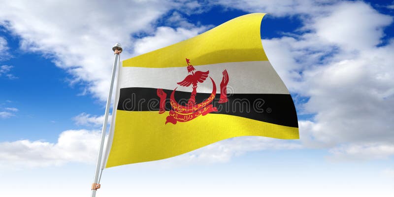 Brunei - Waving Flag - 3D Illustration Stock Illustration ...
