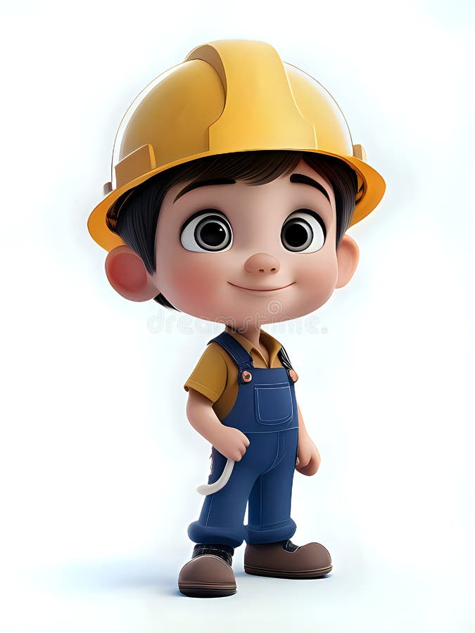 Good Mood of the Little Construction Helper Stock Illustration ...