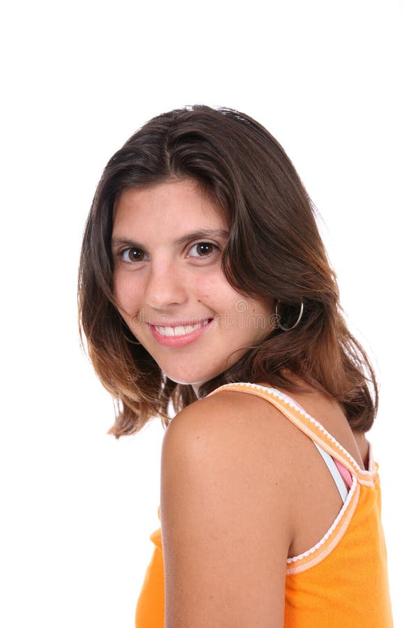 Brunette Descarado En Amarillo Imagen de archivo - Imagen de ...