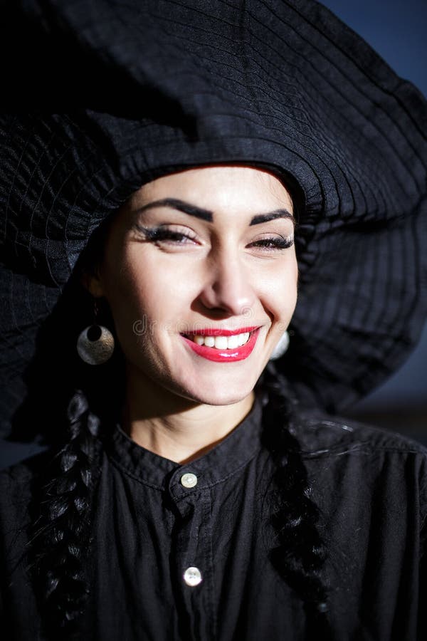 Brunette Fashion Expression Dramatic Actress Stock Photo - Image of ...