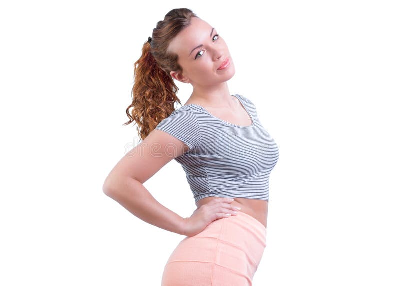 Brunette Female with Natural Curves Stock Image - Image of lady, model ...