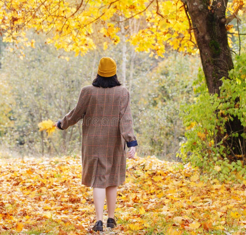 Brunette Girl in Autumn Park Stock Image - Image of leaves, october ...
