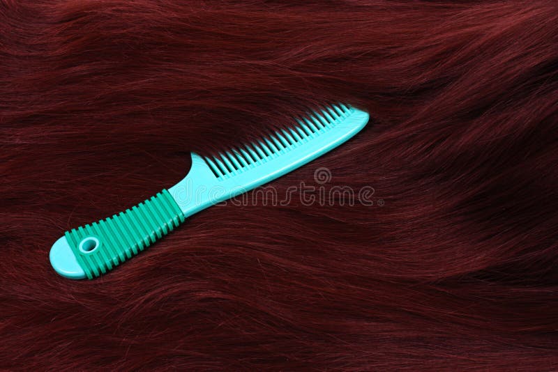 Brunette Long Hair with Green Comb Stock Image - Image of light, style ...