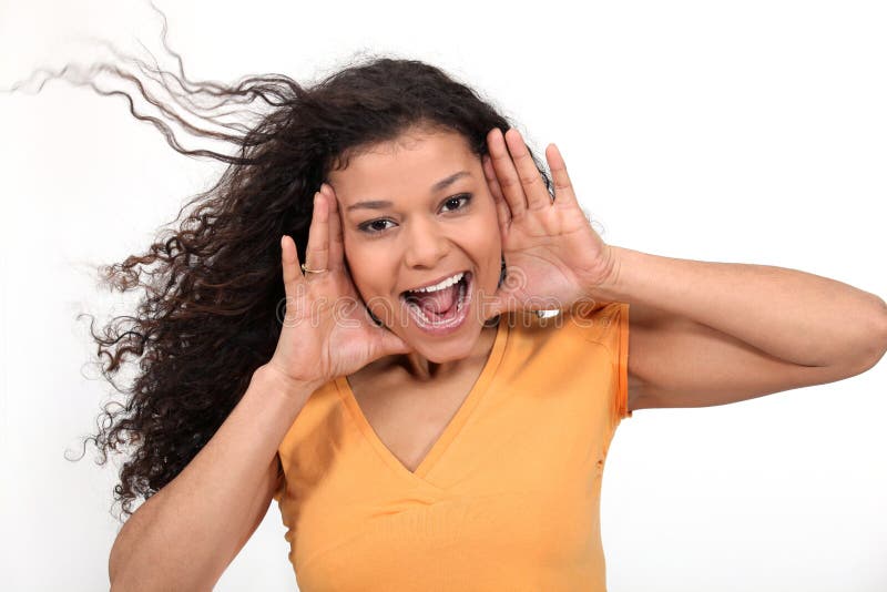 Brunette shouting stock photo. Image of head, executive - 35930500