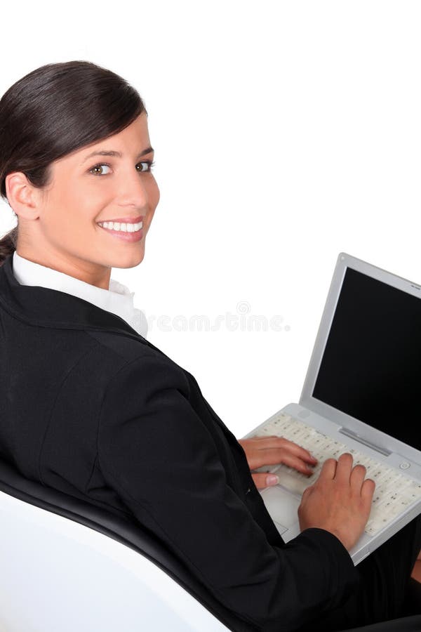 Laptop Lady stock photo. Image of banking, communication - 323548