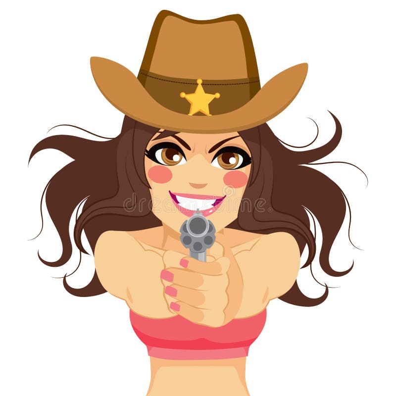 Female Pointing Gun Stock Illustrations 110 Female Pointing Gun Stock
