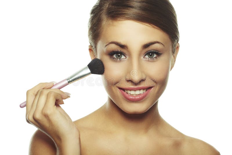 Brunette Woman Doing daily Morning Routines Stock Photo - Image of head ...