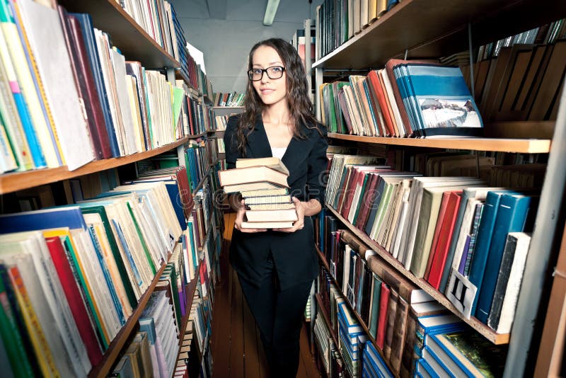 Happy owner of a bookstore stock image. Image of owner - 12835529