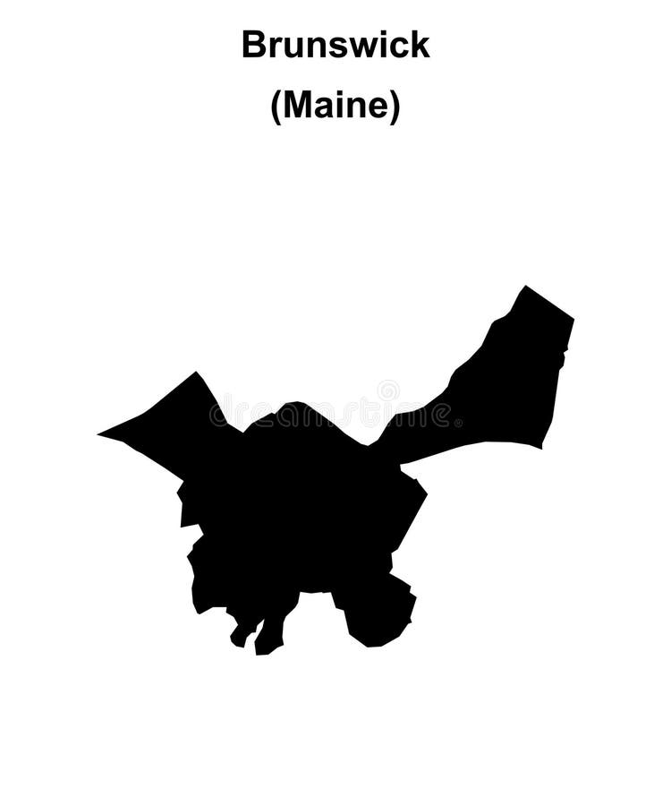 Brunswick outline map stock vector. Illustration of maine - 357338574