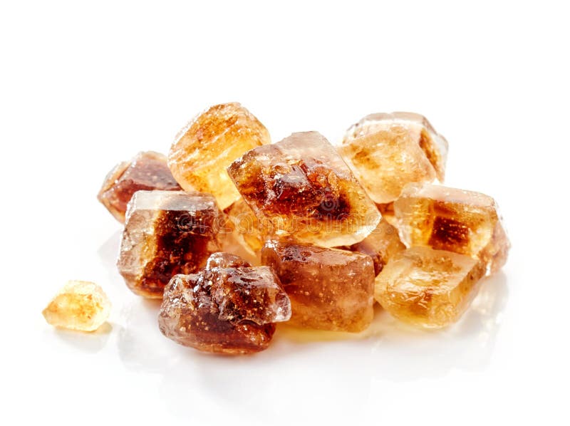 Brunt Caramelized Socker P? Vit Bakgrund Fotografering för Bildbyråer ...