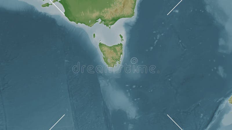 Bruny Island in the Tasman Sea. Physical Map. Slide Stock Video - Video ...