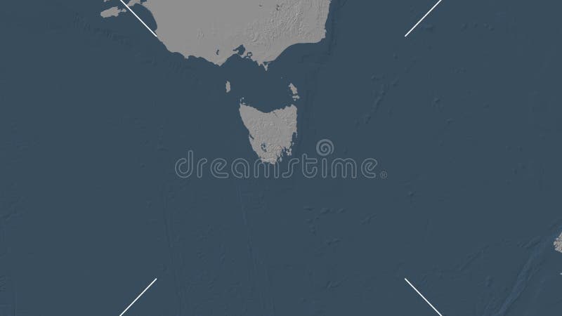 Bruny Island in the Tasman Sea. Steel Blue Map. Slide Stock Video ...