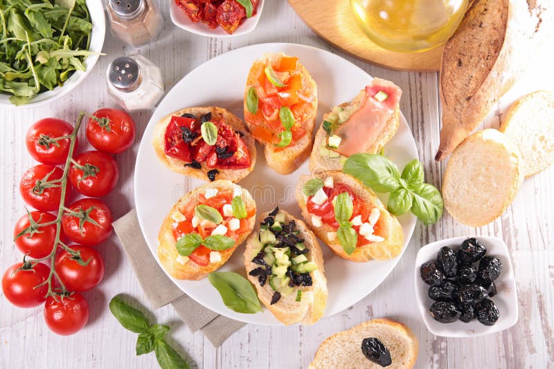 Bruschetta stock image. Image of buffet, bruschetta, composition - 57233291