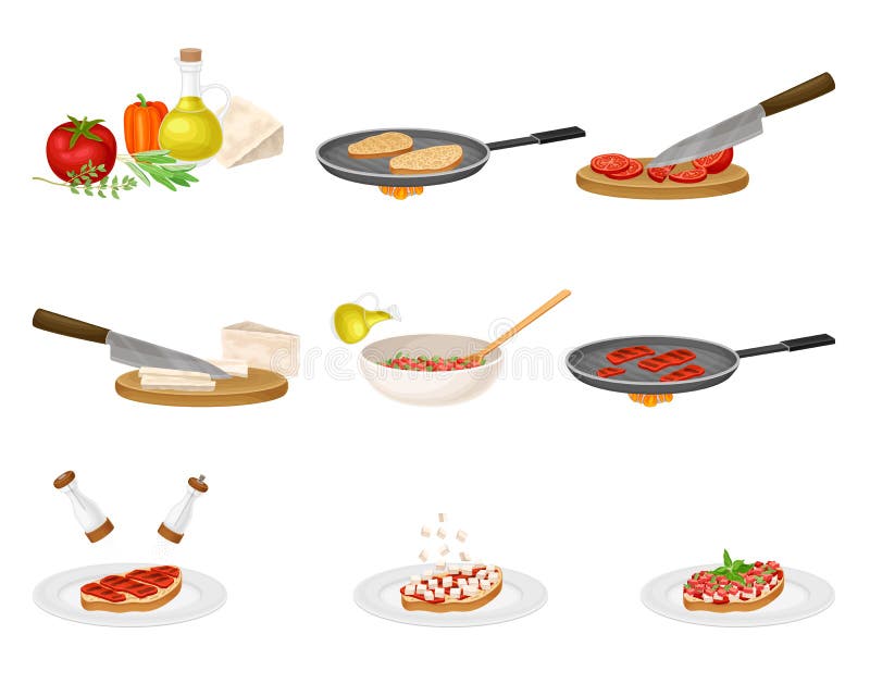 Cooking Process Different Stock Illustrations – 385 Cooking Process ...