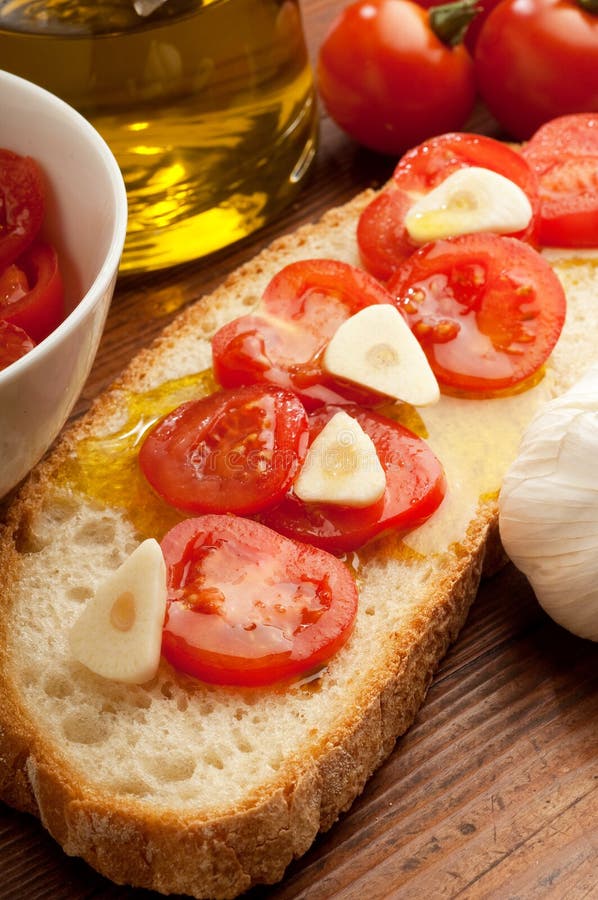Bruschetta Typical Italian Snack Stock Image - Image of gourmet, herb ...