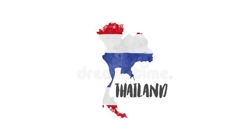 Brush Animated Map Showing the State of Thailand. 2d Map of Thailand ...