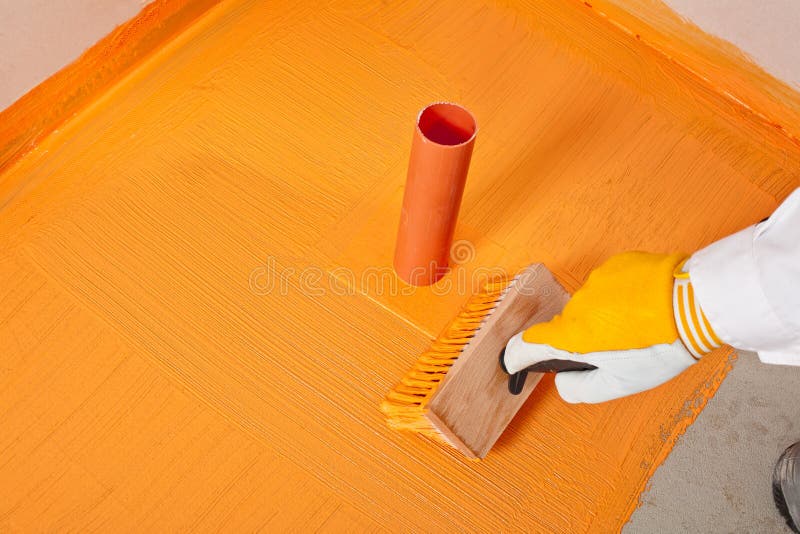Brush Applied Waterproofing Stock Photo - Image of channel, brush: 27137050