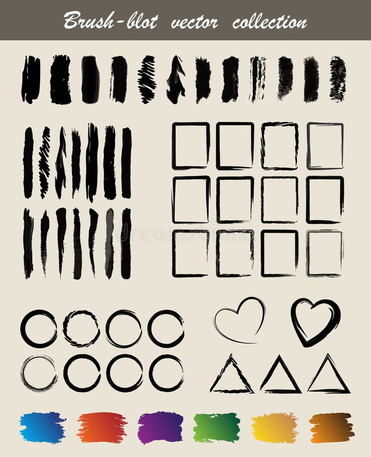 Brush blot stock vector. Illustration of drawing, pack - 259935384
