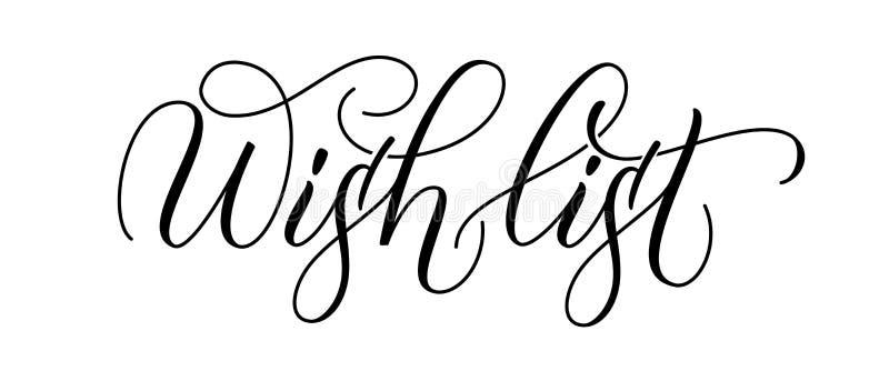 Brush Calligraphy Wish List Stock Vector - Illustration of banner ...