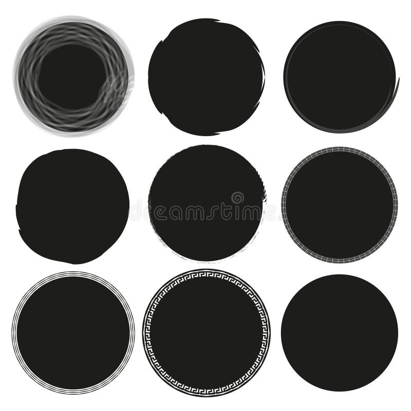 Brush Circles. Black Banners and Buttons Vector Illustration. EPS 10 ...