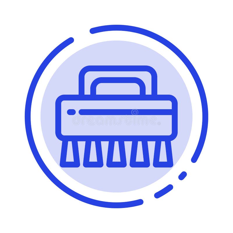 Brush, Cleaning, Set Blue Dotted Line Line Icon Stock Vector ...