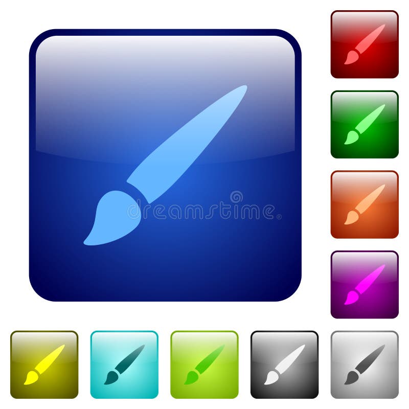 Brush color square buttons stock vector. Illustration of design - 194124165