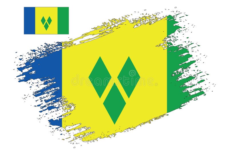 Brush Design Saint Vincent and the Grenadines Flag Vector Stock Vector ...