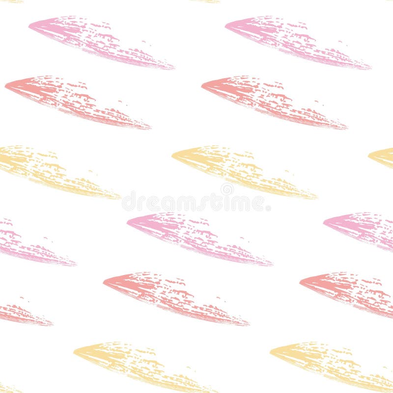 Brush Drawn Geometric Shapes Seamless Pattern. Hand Drawn Straight Brush Strokes, Bold and Thin ...