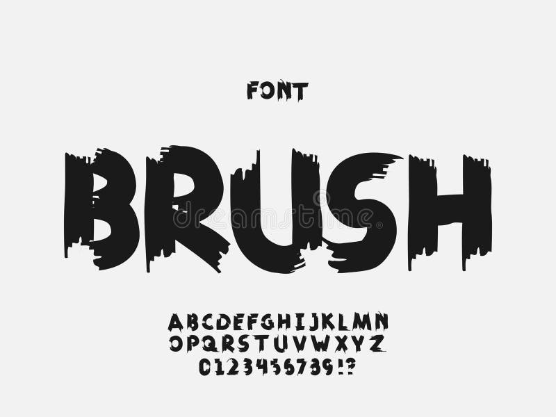 Brush Font. Vector Alphabet Stock Vector - Illustration of logo, symbol ...