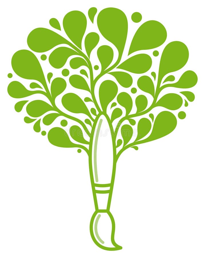 Brush in the form of tree stock vector. Illustration of tree - 12054636