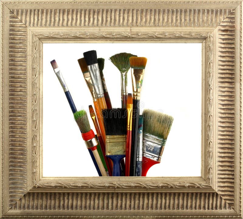 Brush in the frame stock image. Image of exhibit, tool - 19782851