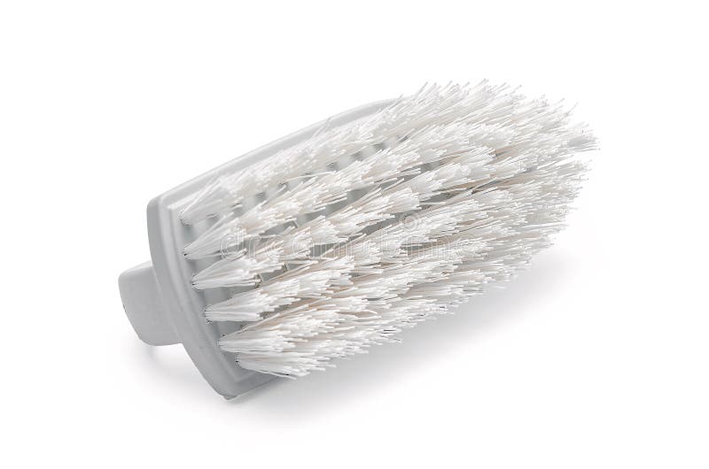 Brush with Gray Handle and White Bristle on White Base Stock Image ...