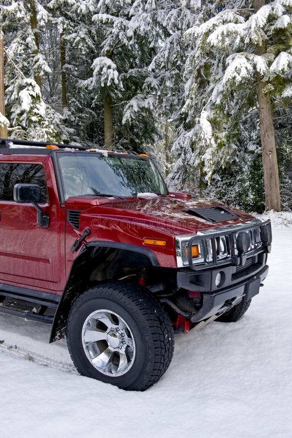 Off Road Hummer H2 in the Snow Stock Image - Image of winter, vehicle ...