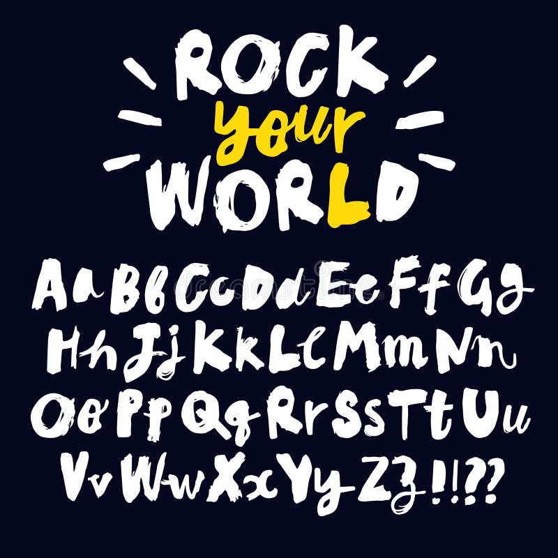 Brush Hand Drawn Expressive Font Stock Illustration - Illustration of ...