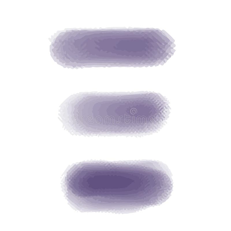 Set of Vector Paint Brush Stroke. Purple Watercolor Texture, Background ...