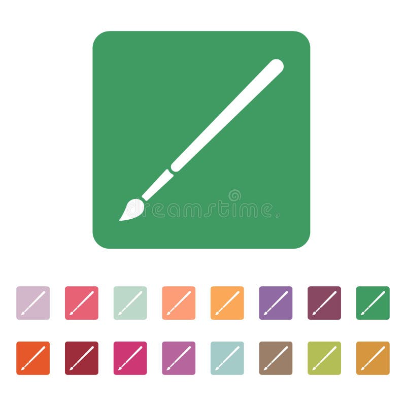 The Brush Icon. Brush Symbol. Flat Stock Vector - Illustration of brush ...