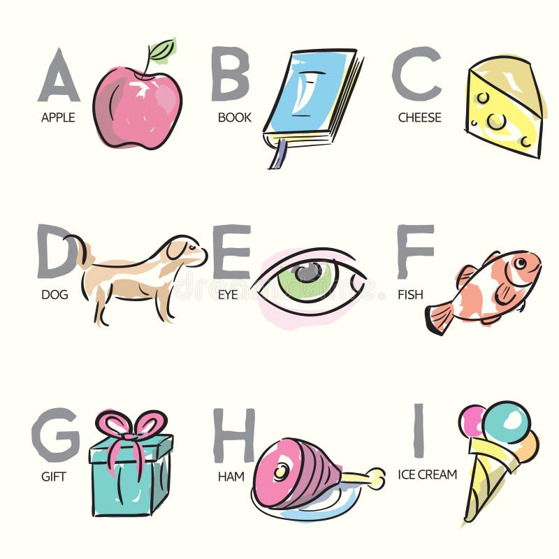 Brush Illustrated Alphabet Letters AI Stock Vector - Illustration of ...