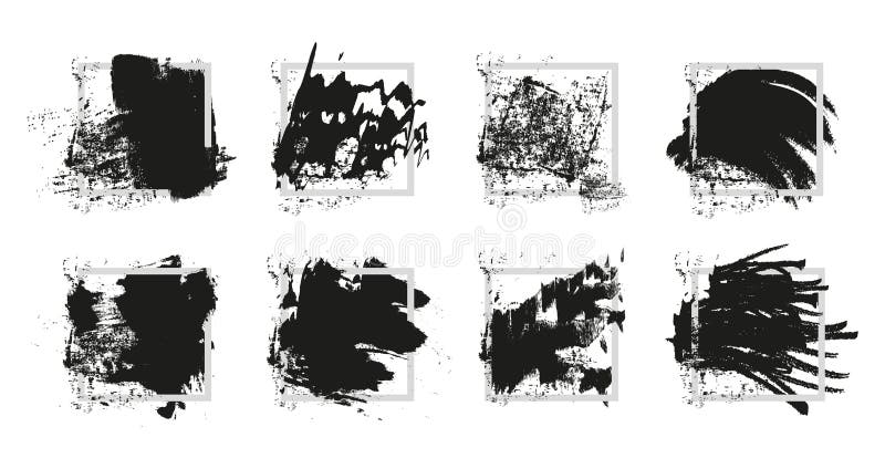 Brush Ink Over a Square Frame. Vector Illustration Stock Vector ...