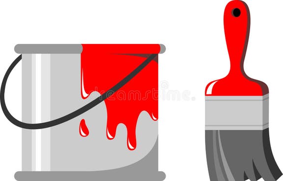 Cartoon Bucket Red Paint Stock Illustrations – 539 Cartoon Bucket Red ...