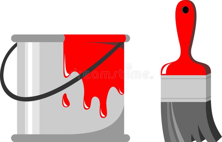 Cartoon Bucket Red Paint Stock Illustrations – 523 Cartoon Bucket Red ...