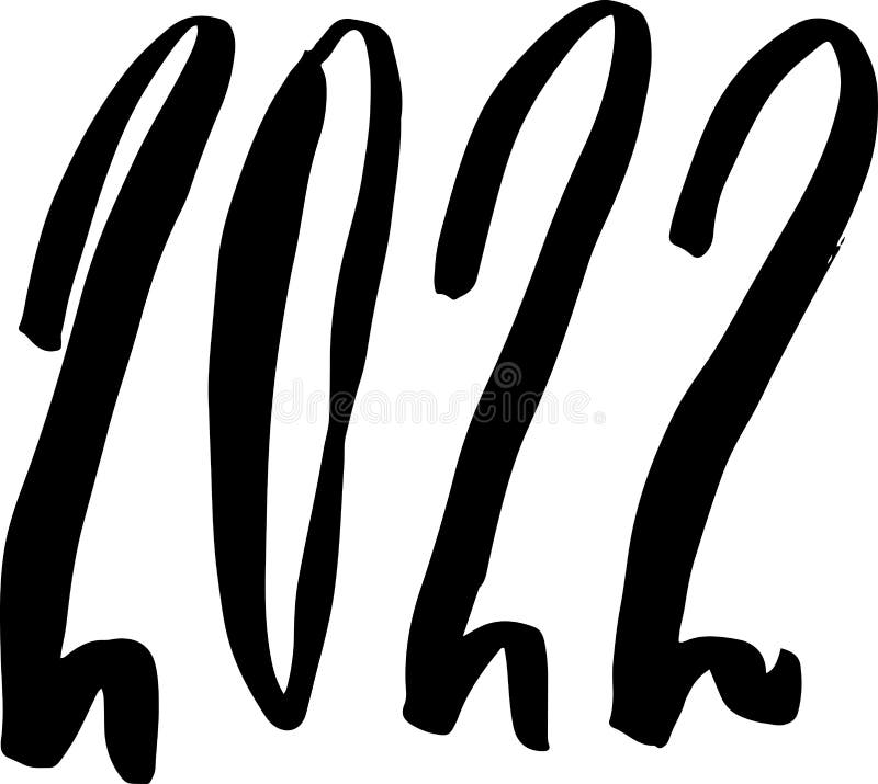 2022 Brush Lettering New Year Card Template. Stock Vector ...