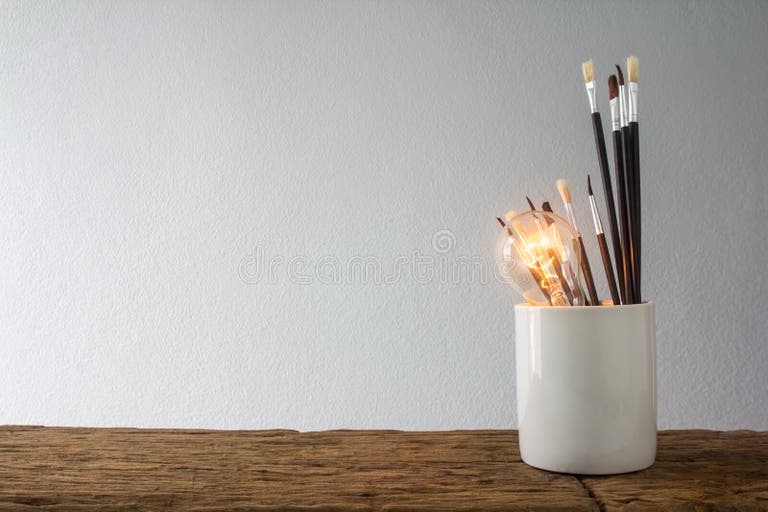 Brush and light bulb stock photo. Image of serious, brush - 85077038