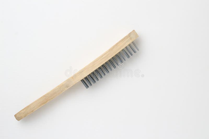 Brush with Metal Pile for Brushing Wood Stock Image - Image of planing ...