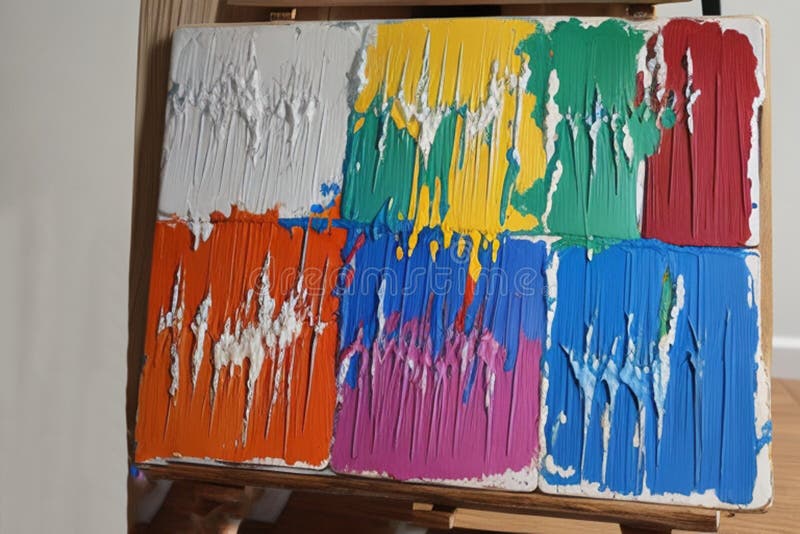 Brush Mixing Paint on Palette Ai Generated Stock Illustration ...