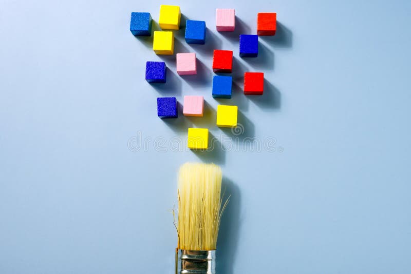 A Brush and Multi-colored Cubes As Symbol of Creativity and a Non ...