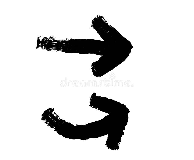Brush Paint Hand Drawn Arrows Stock Illustration - Illustration of ...