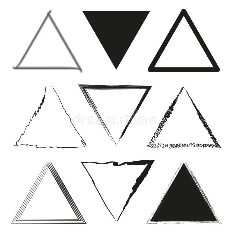 Brush Paint Ink Triangle Shaped Elements. Vector Illustration. EPS 10 ...