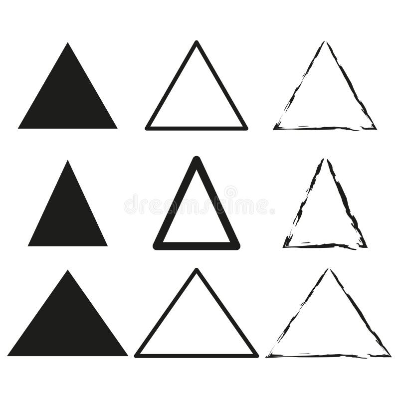 Brush Paint Ink Triangle Shaped Elements. Vector Illustration. EPS 10 ...