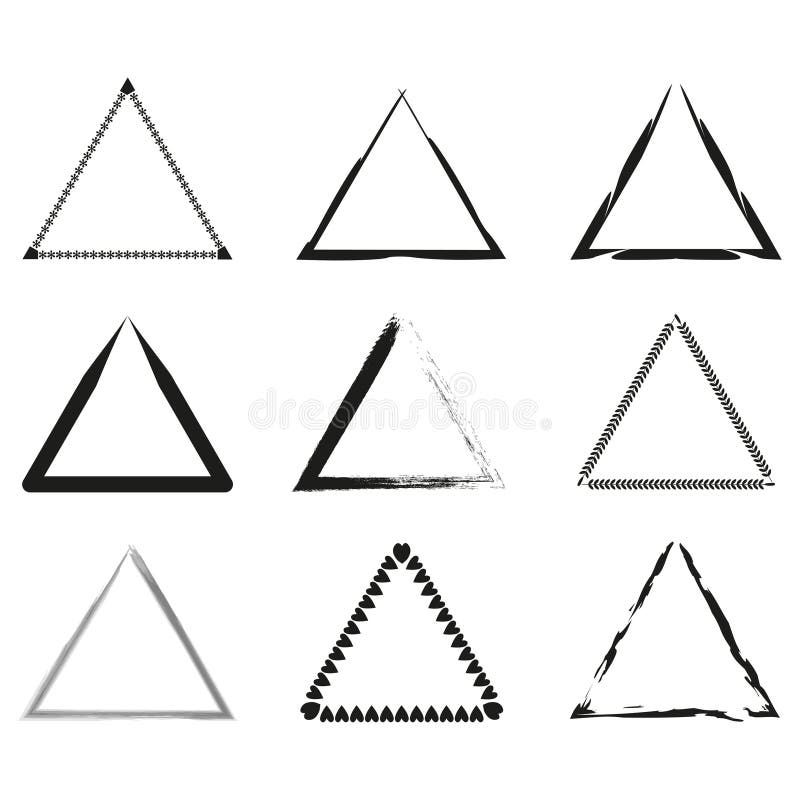 Brush Paint Ink Triangle Shaped Elements. Vector Illustration. EPS 10 ...